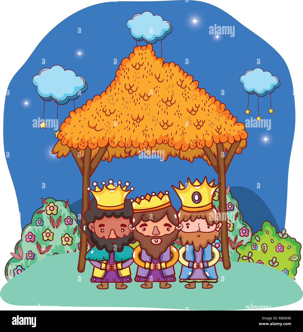 christmas nativity scene cartoon Stock Vector Image & Art - Alamy