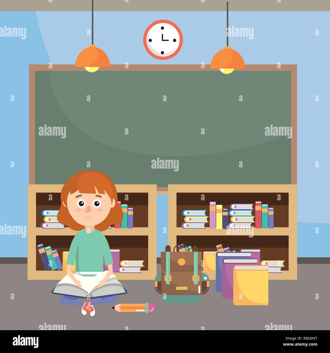 elementary school cartoon Stock Vector Image & Art - Alamy