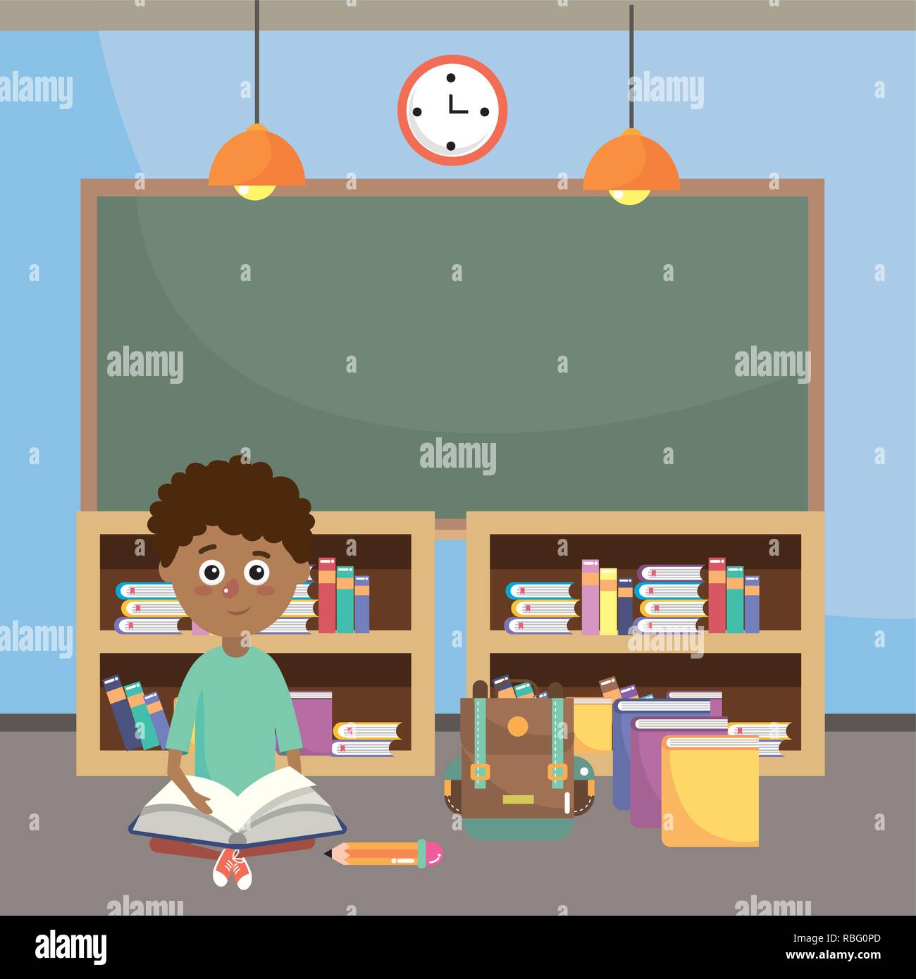 elementary school cartoon Stock Vector Image & Art - Alamy