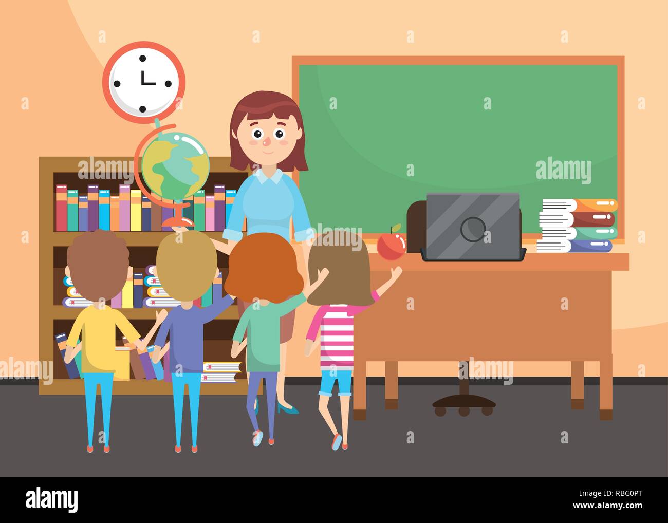 elementary school cartoon Stock Vector Image & Art - Alamy