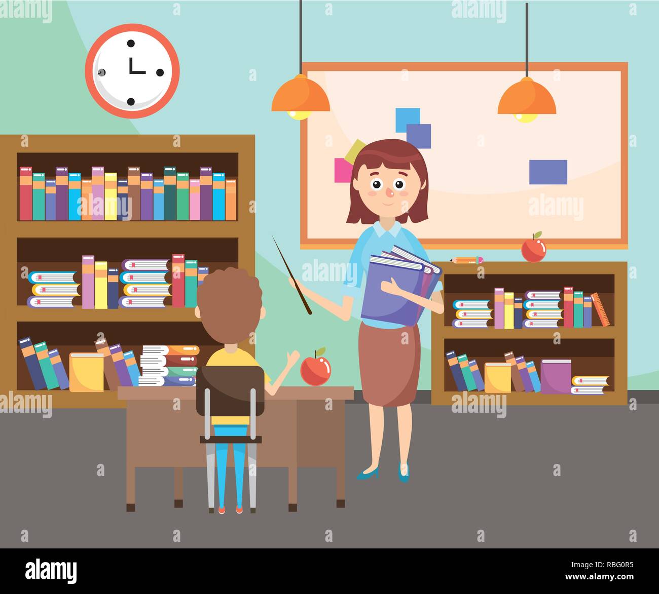 Elementary school working teacher Stock Vector Images - Alamy