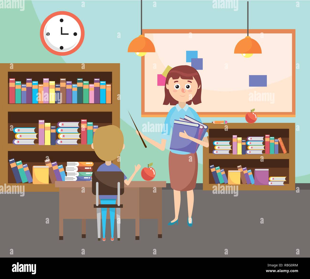 elementary school cartoon Stock Vector Image & Art - Alamy