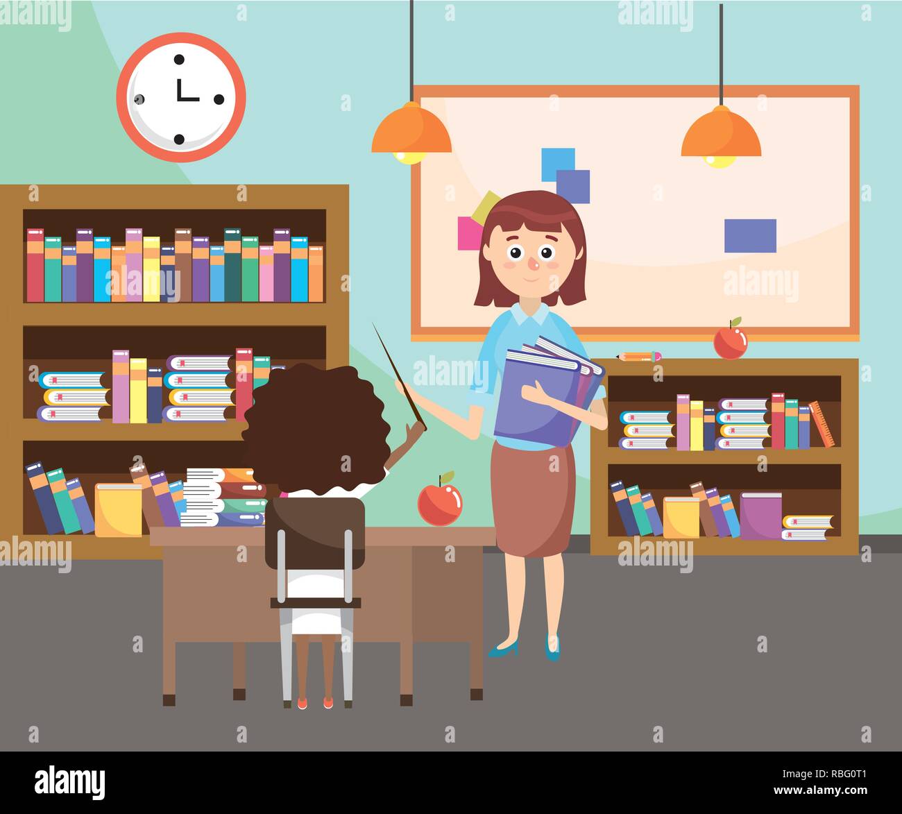 elementary school cartoon Stock Vector Image & Art - Alamy