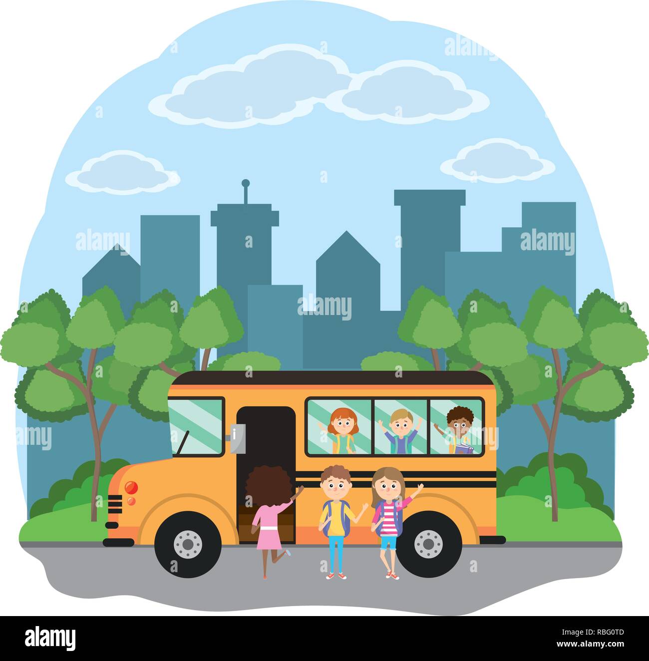 elementary school cartoon Stock Vector Image & Art - Alamy