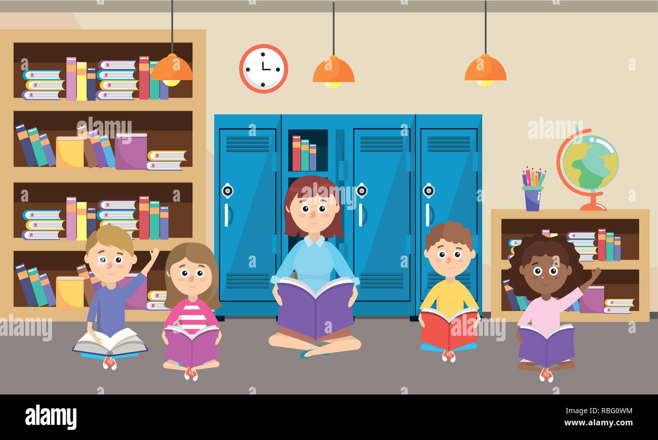 elementary school cartoon Stock Vector Image & Art - Alamy