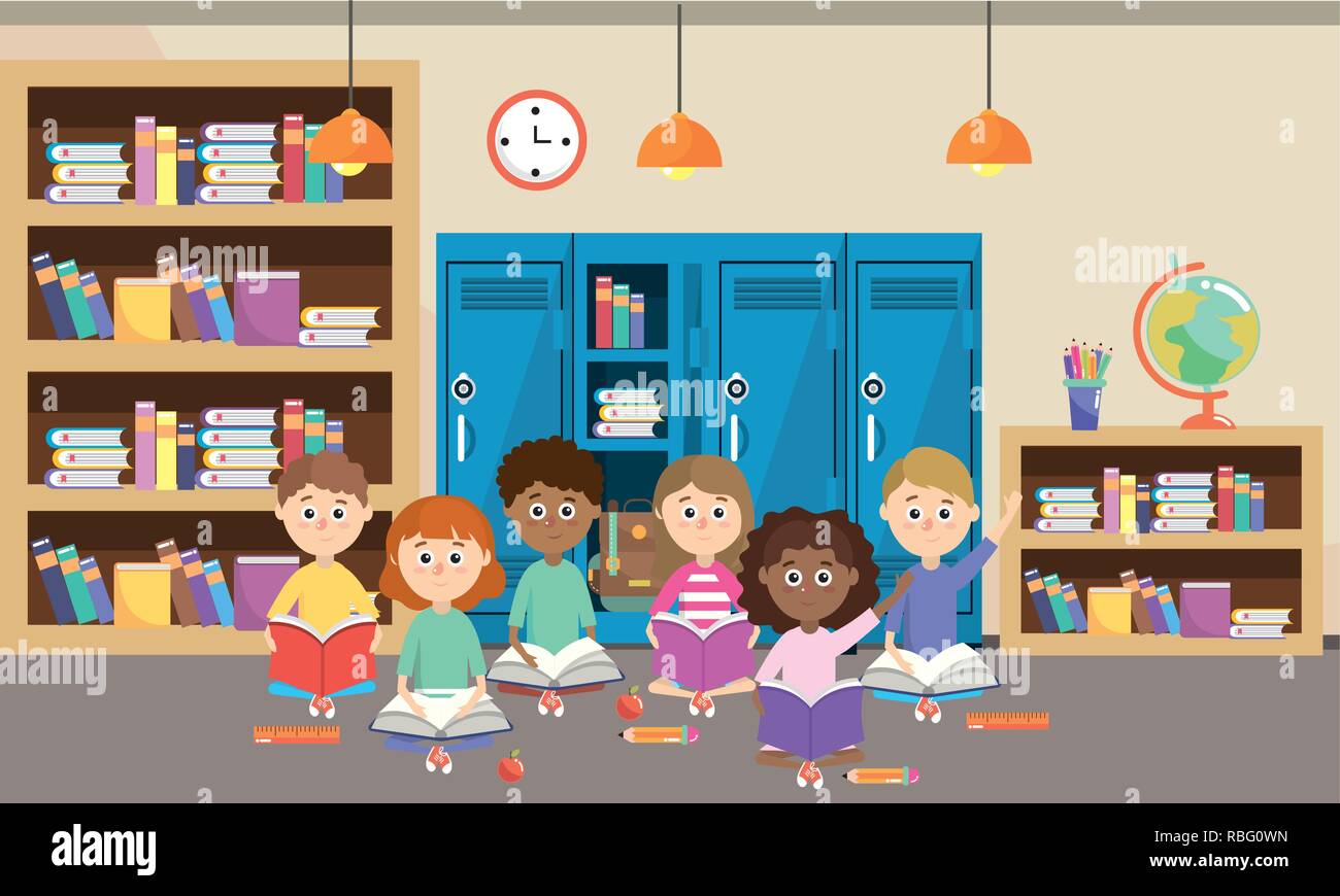 elementary school cartoon Stock Vector Image & Art - Alamy