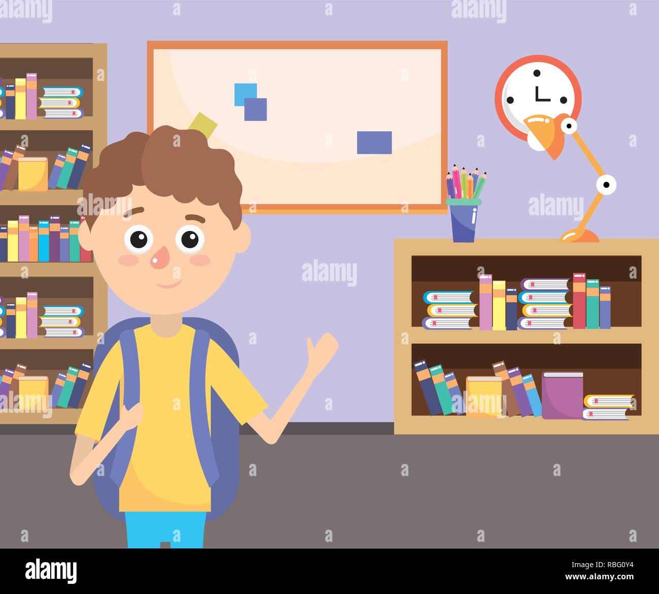 elementary school cartoon Stock Vector Image & Art - Alamy