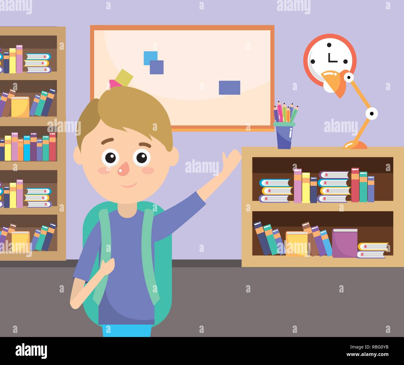 elementary school cartoon Stock Vector Image & Art - Alamy