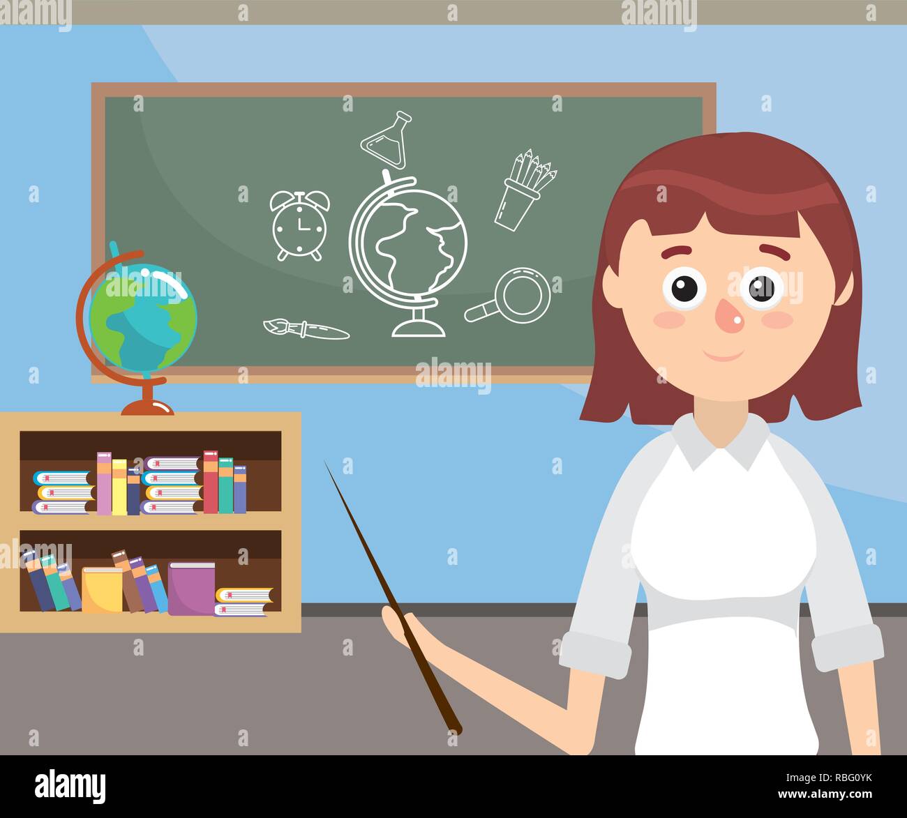 elementary school cartoon Stock Vector Image & Art - Alamy