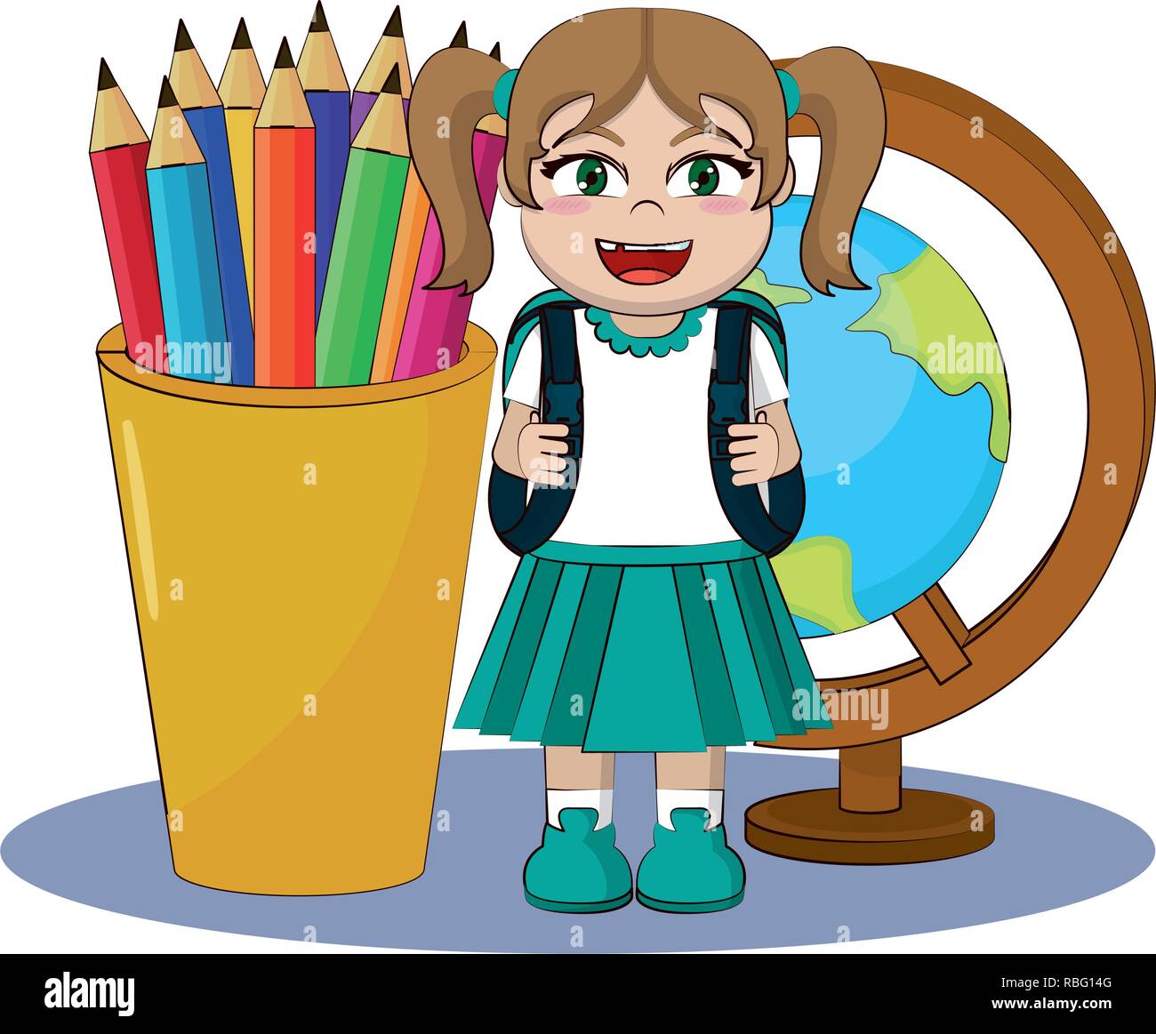 elementary school cartoon Stock Vector Image & Art - Alamy