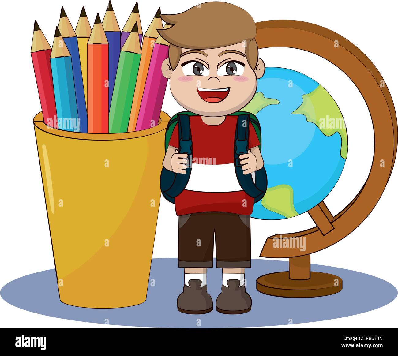 elementary school cartoon Stock Vector Image & Art - Alamy