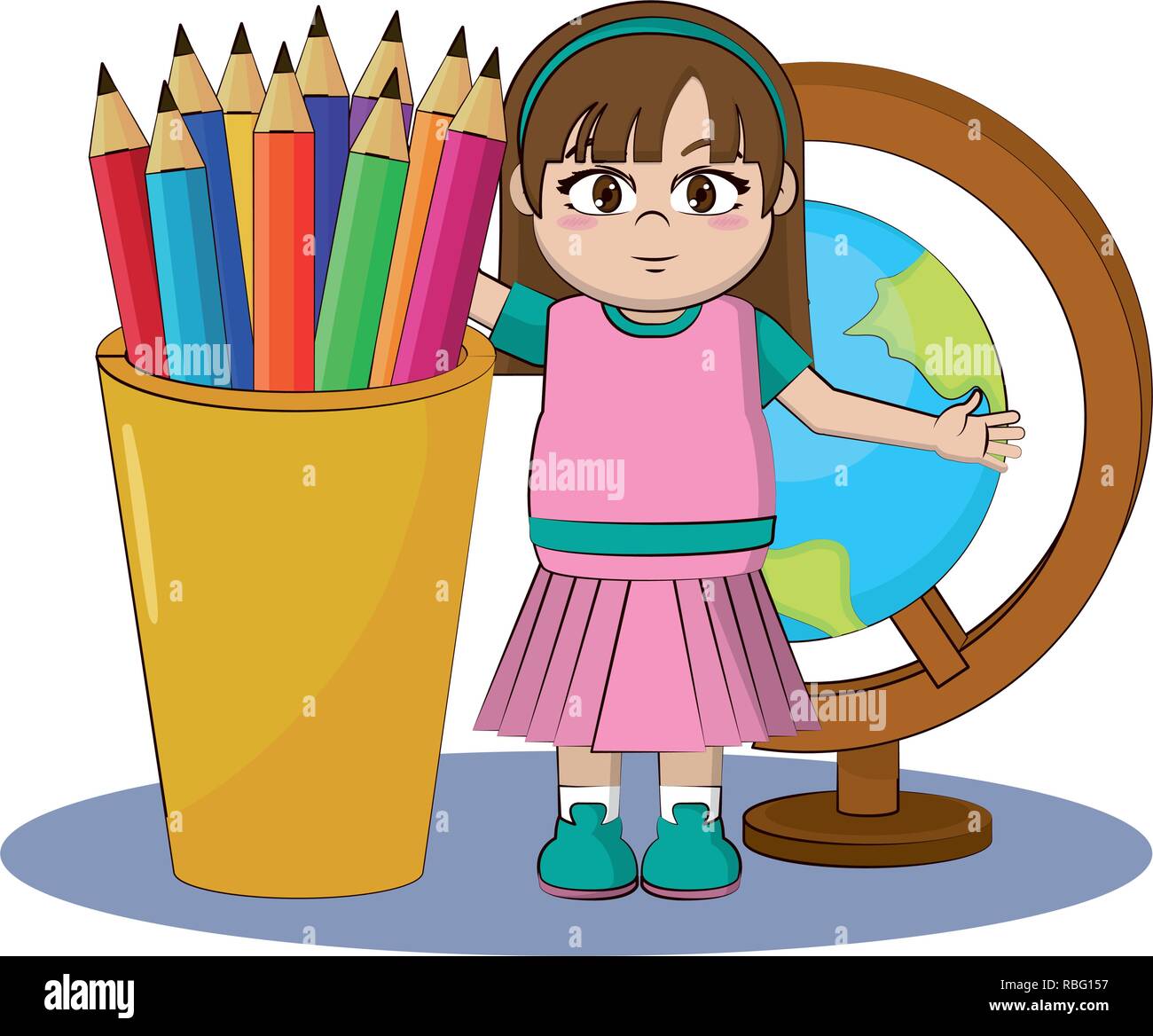 elementary school cartoon Stock Vector Image & Art - Alamy