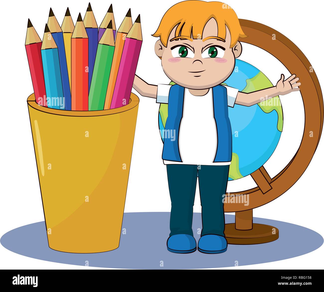 elementary school cartoon Stock Vector Image & Art - Alamy