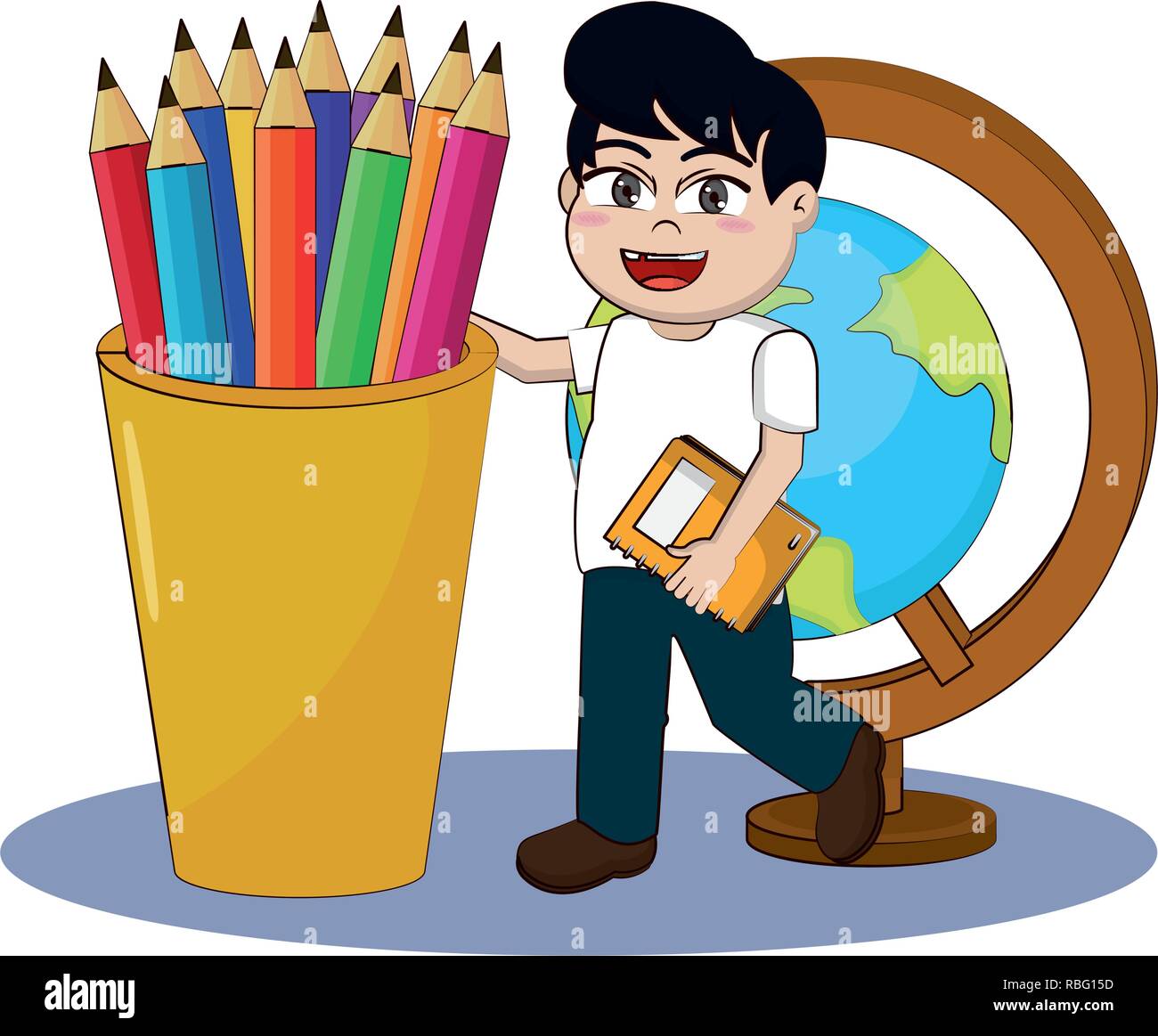 elementary school cartoon Stock Vector Image & Art - Alamy