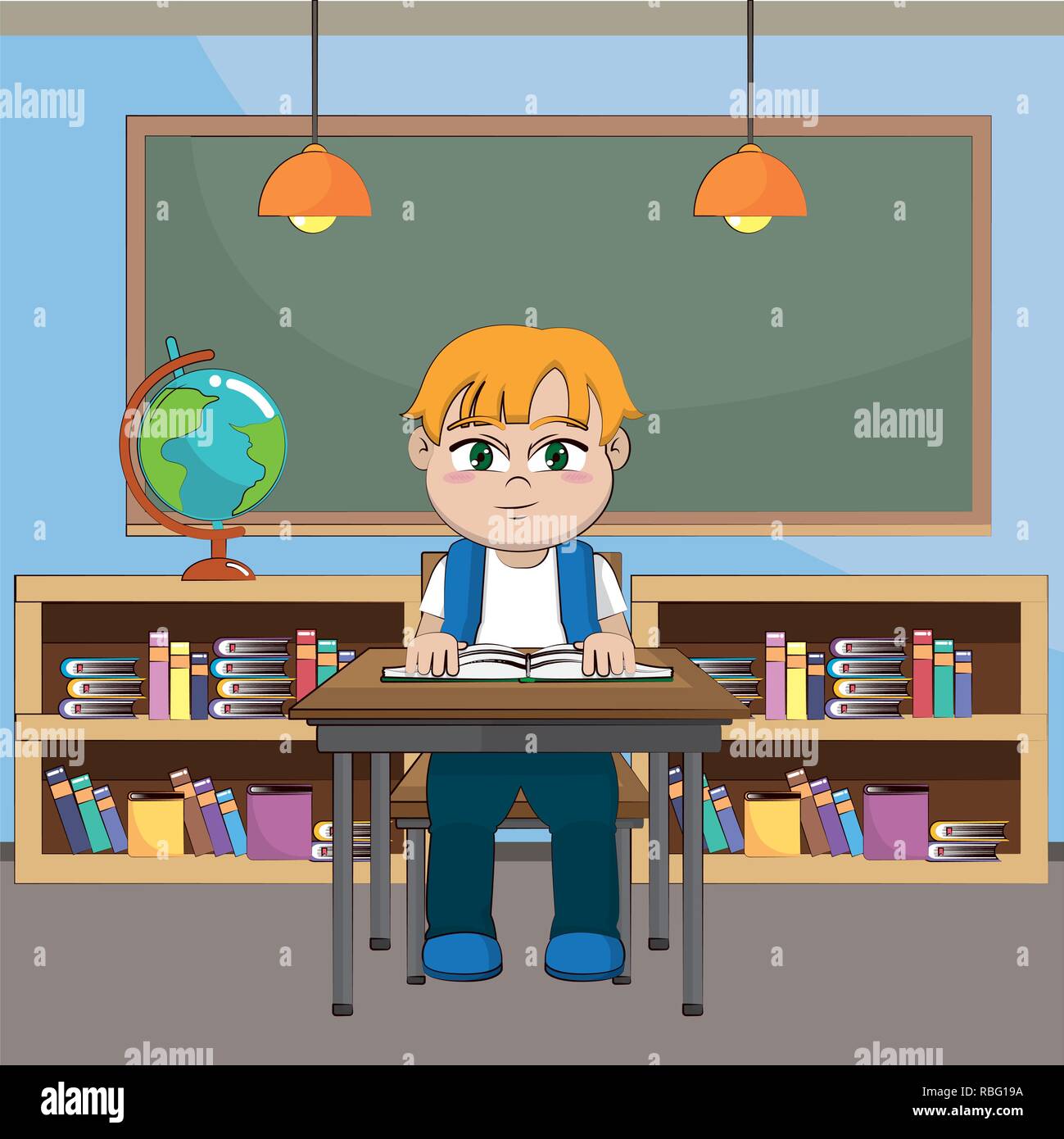 elementary school cartoon Stock Vector Image & Art - Alamy