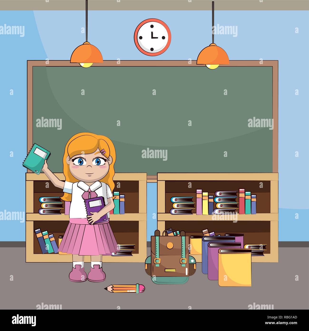 elementary school cartoon Stock Vector Image & Art - Alamy