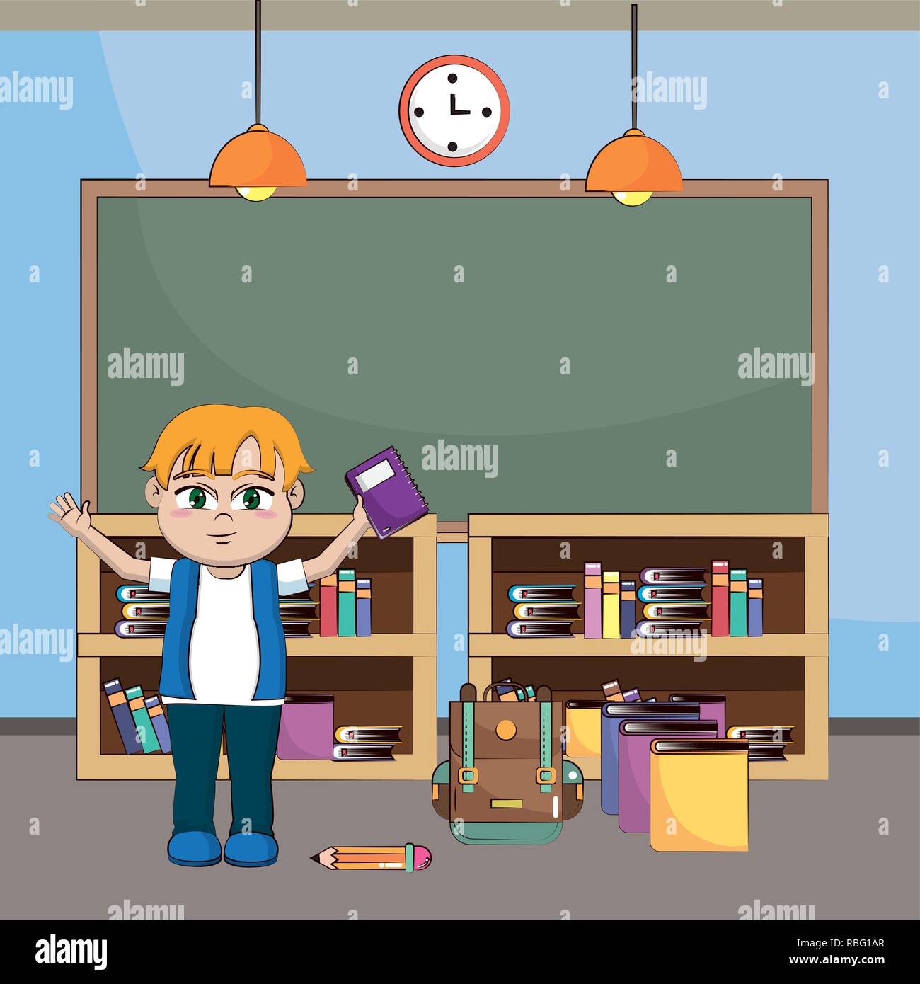 elementary school cartoon Stock Vector Image & Art - Alamy