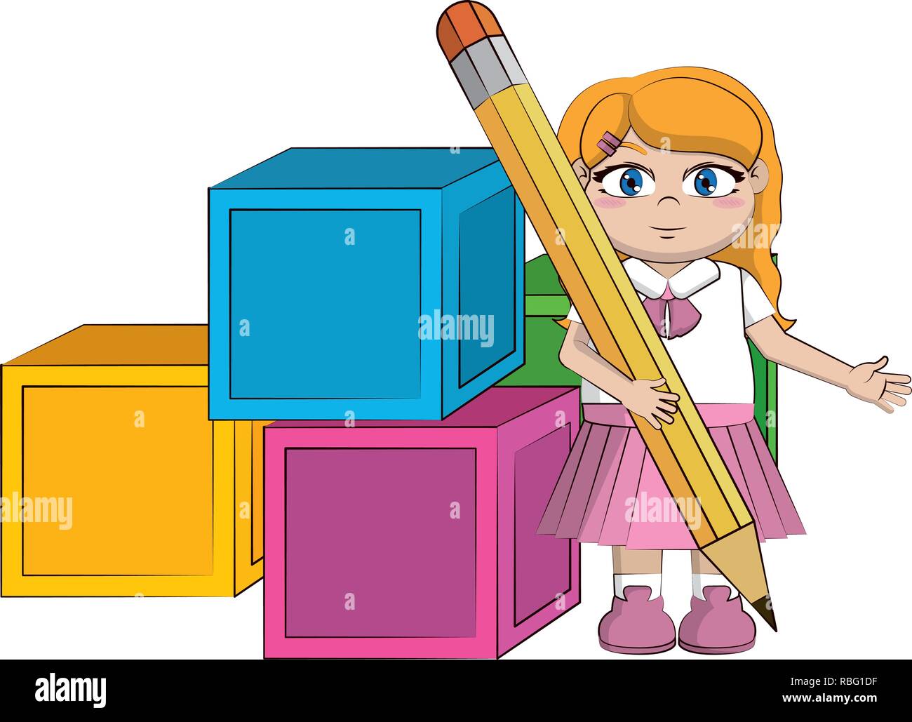 elementary school cartoon Stock Vector Image & Art - Alamy