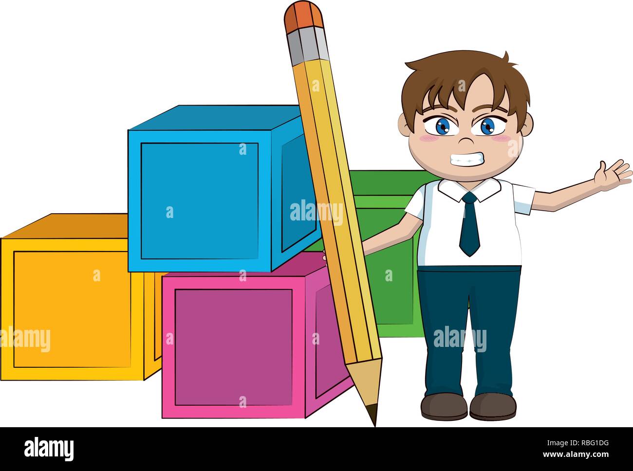 elementary school cartoon Stock Vector Image & Art - Alamy