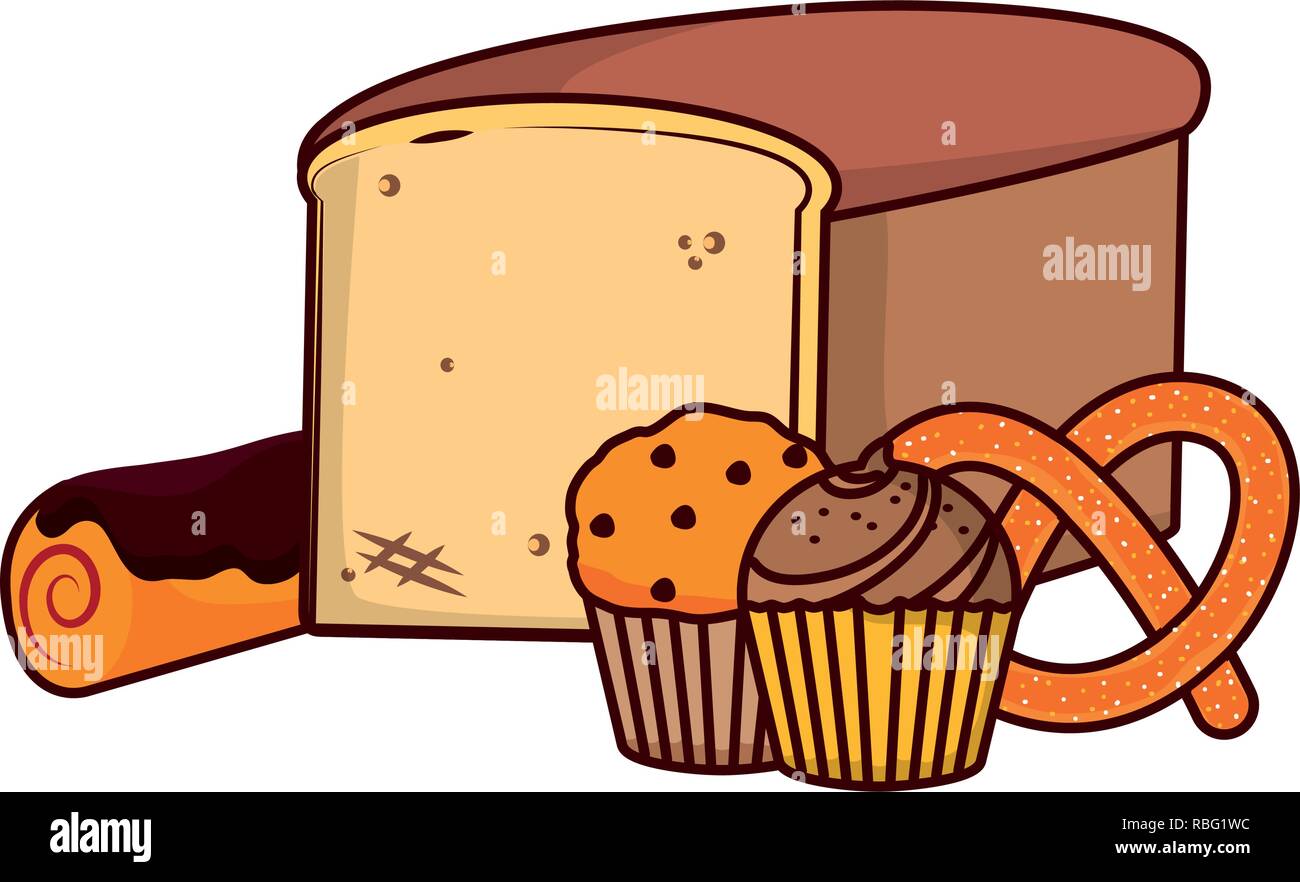 bakery food cartoon Stock Vector Image & Art - Alamy