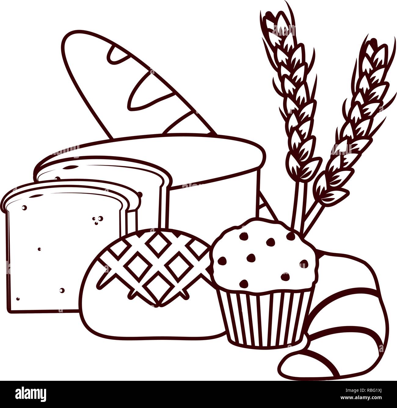 bakery food cartoon Stock Vector Image & Art - Alamy