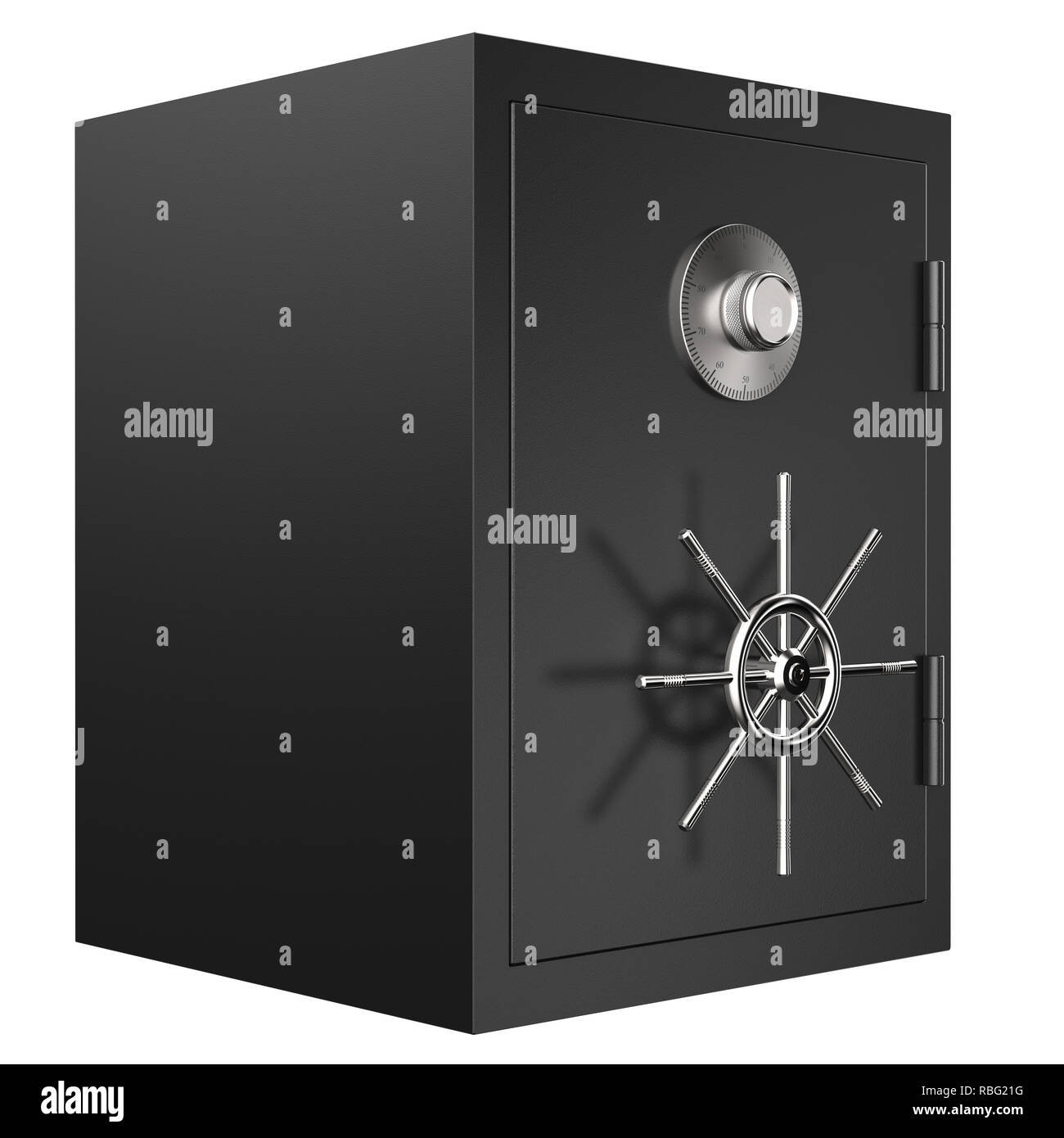 3d rendering metallic bank safe or steel safe isolated on white Stock ...