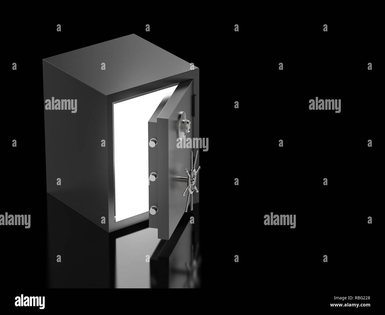 3d rendering open bank vault Black and White Stock Photos & Images - Alamy