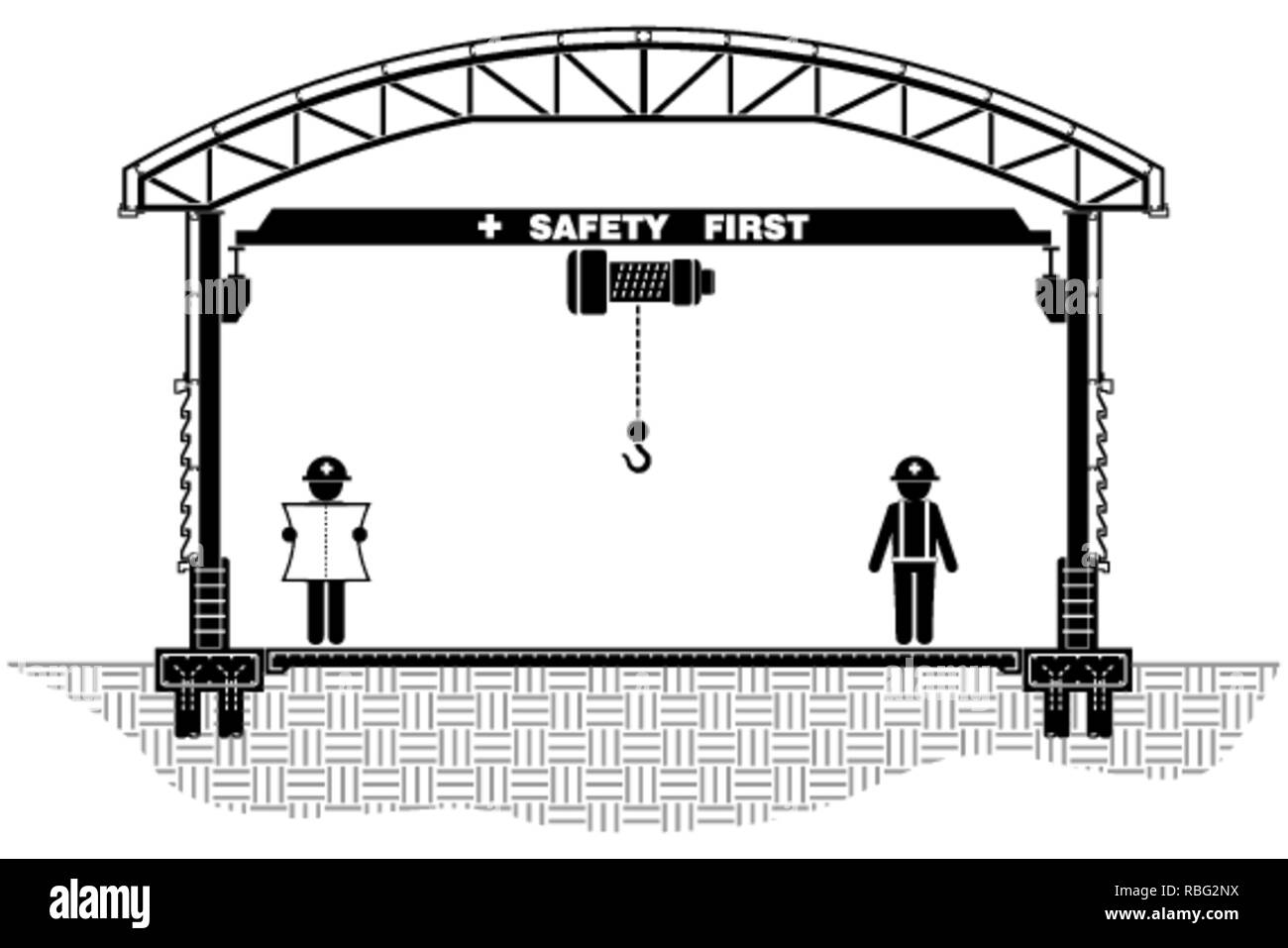 Warehouse, factory section, roof frame structure design vector ...