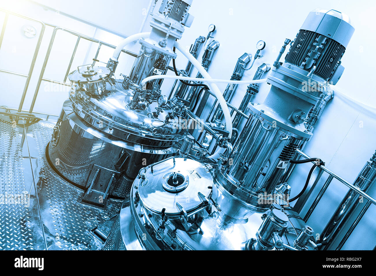 Photo production, clean room with stainless steel hardware Stock Photo ...