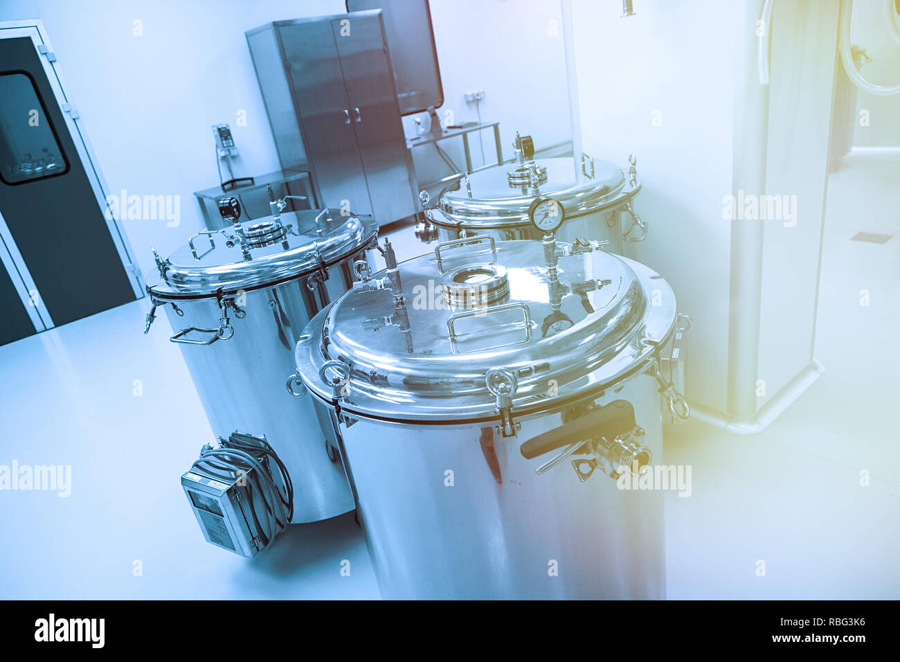 steel cameras of high pressure, chrome equipment Stock Photo - Alamy