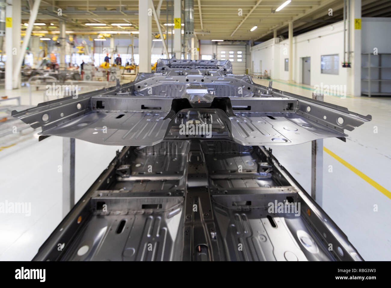 Detail of car closeup. process of welding cars. Modern Assembly of cars ...