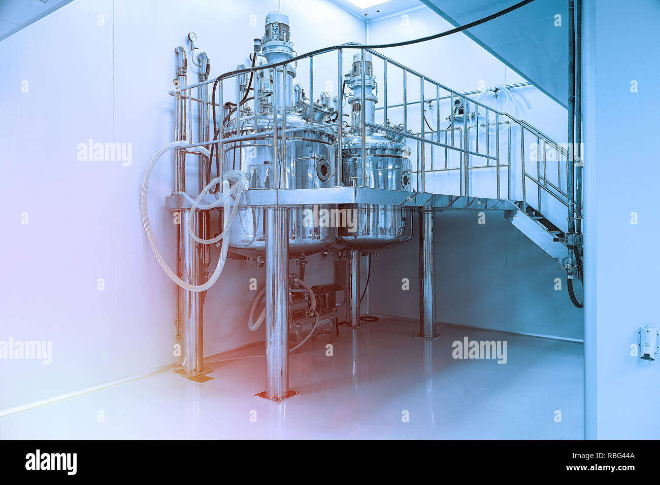 Photo production, clean room with stainless steel hardware Stock Photo ...