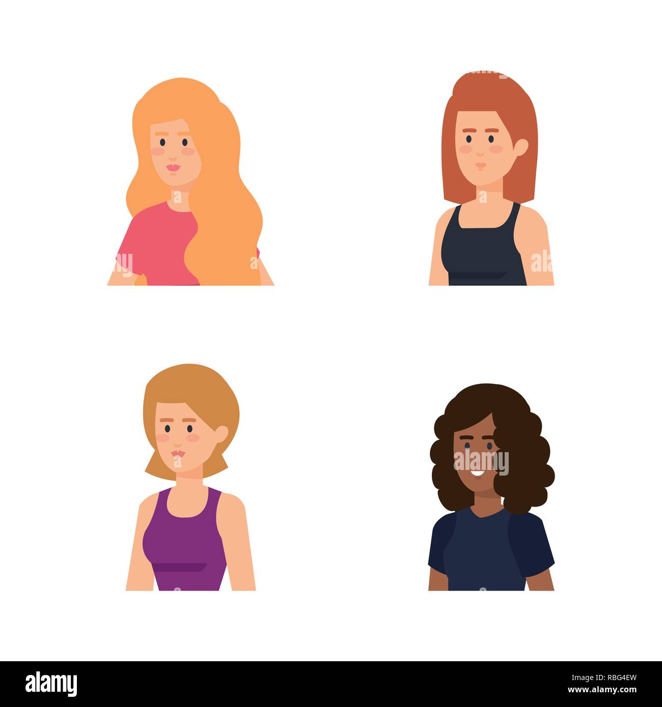 group of girls avatars characters Stock Vector Image & Art - Alamy
