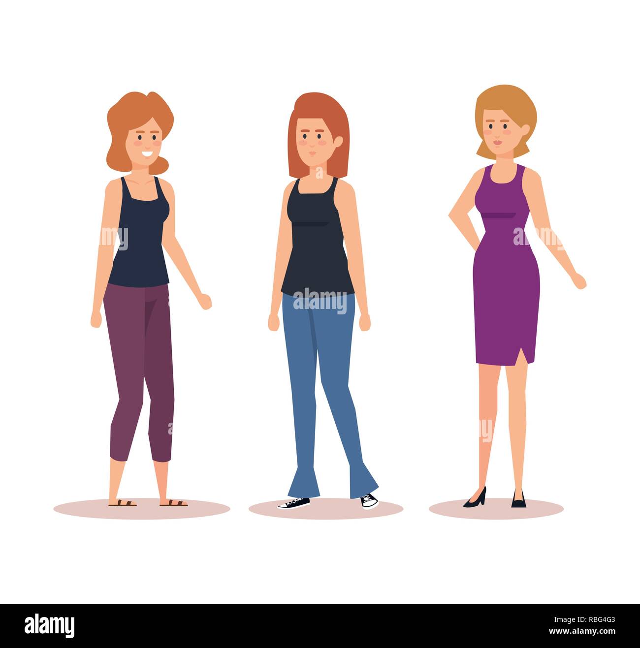 group of girls avatars characters Stock Vector Image & Art - Alamy