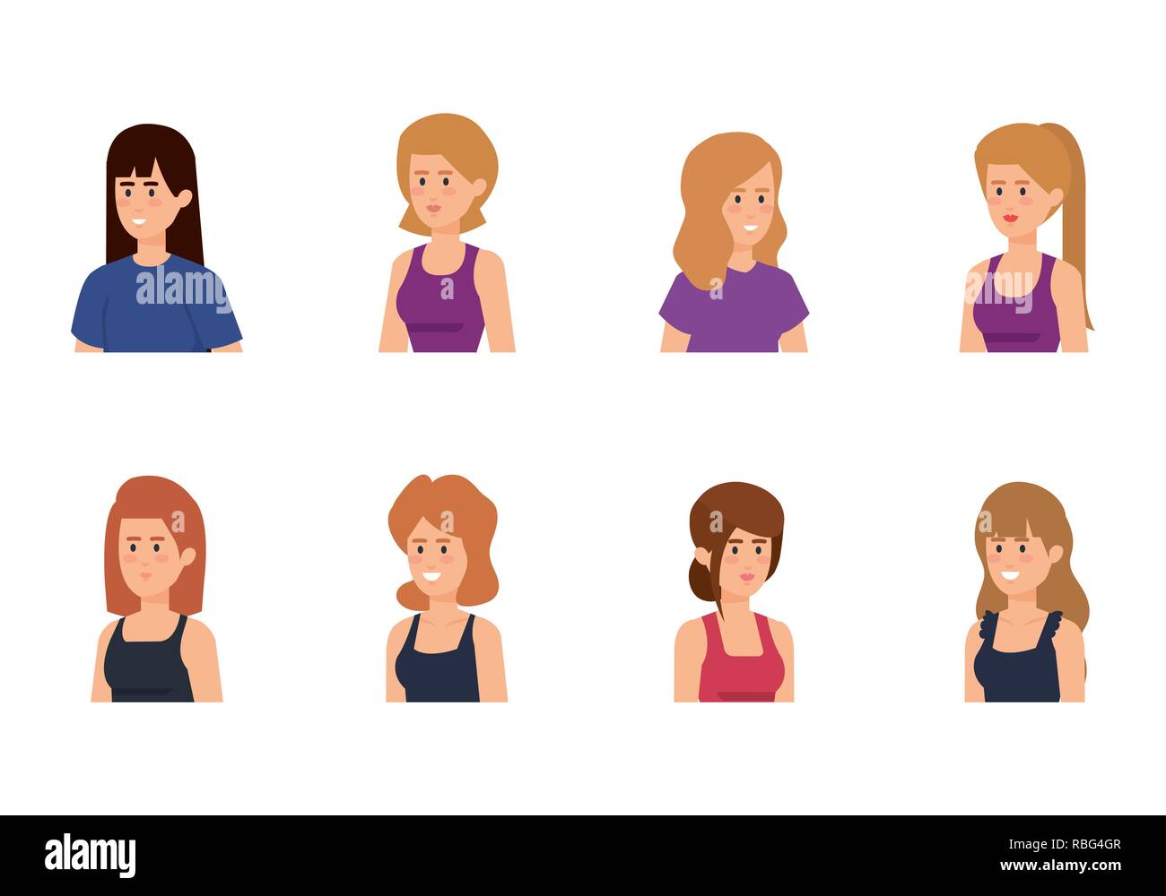 group of girls avatars characters Stock Vector Image & Art - Alamy