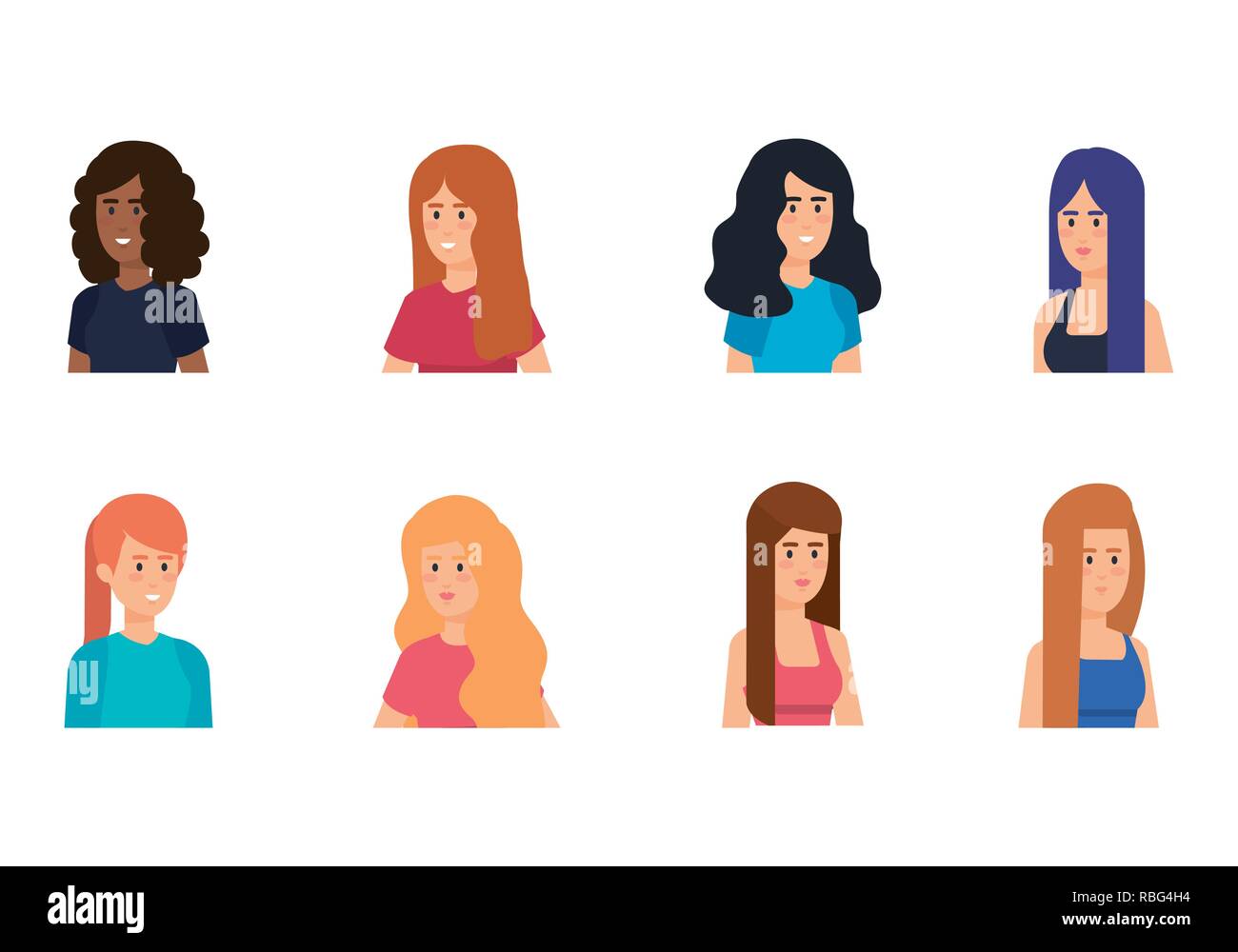 group of girls avatars characters Stock Vector Image & Art - Alamy