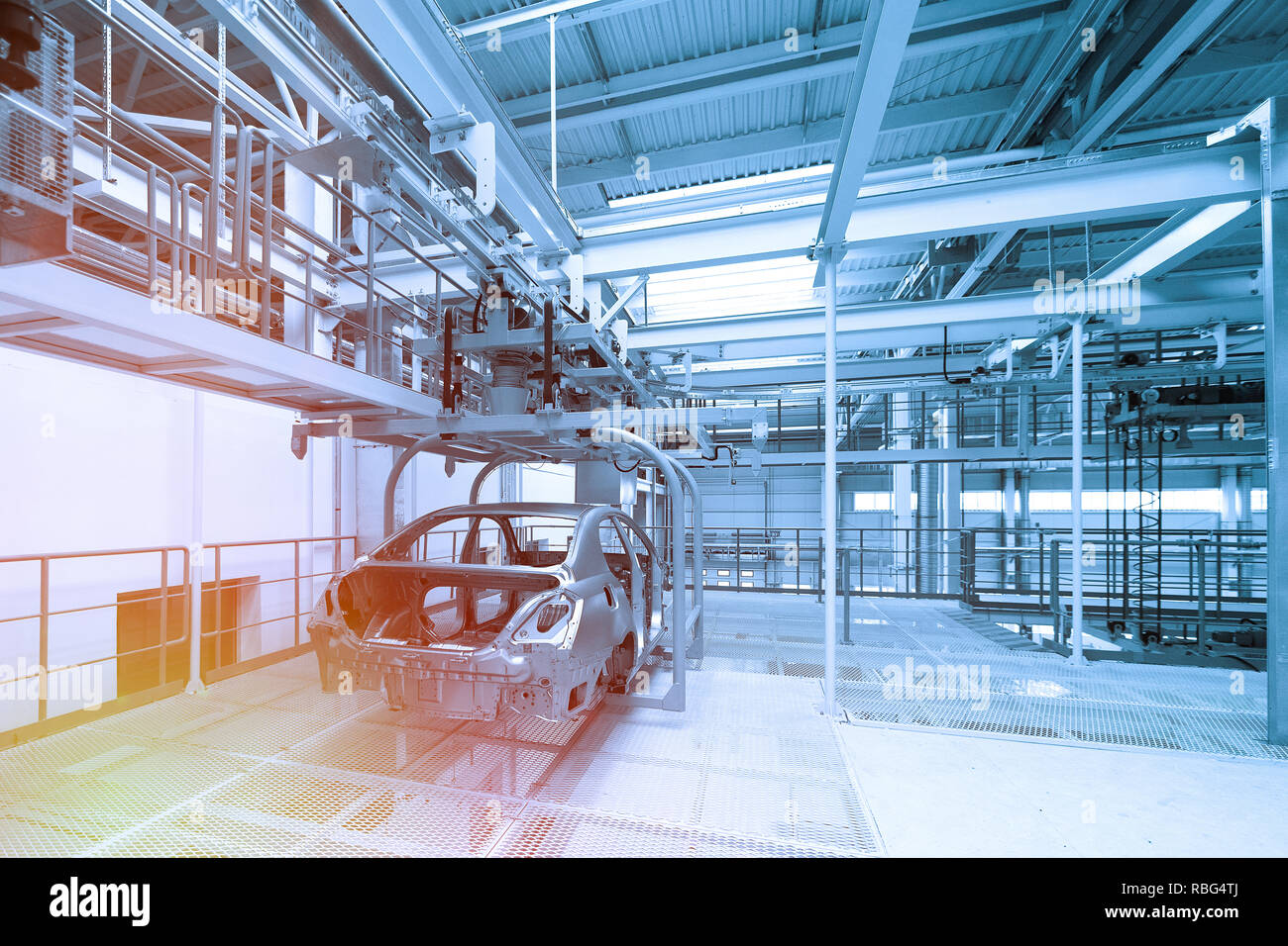 Assembling Parts Of The Car Robots Automated Build Process Of Cars