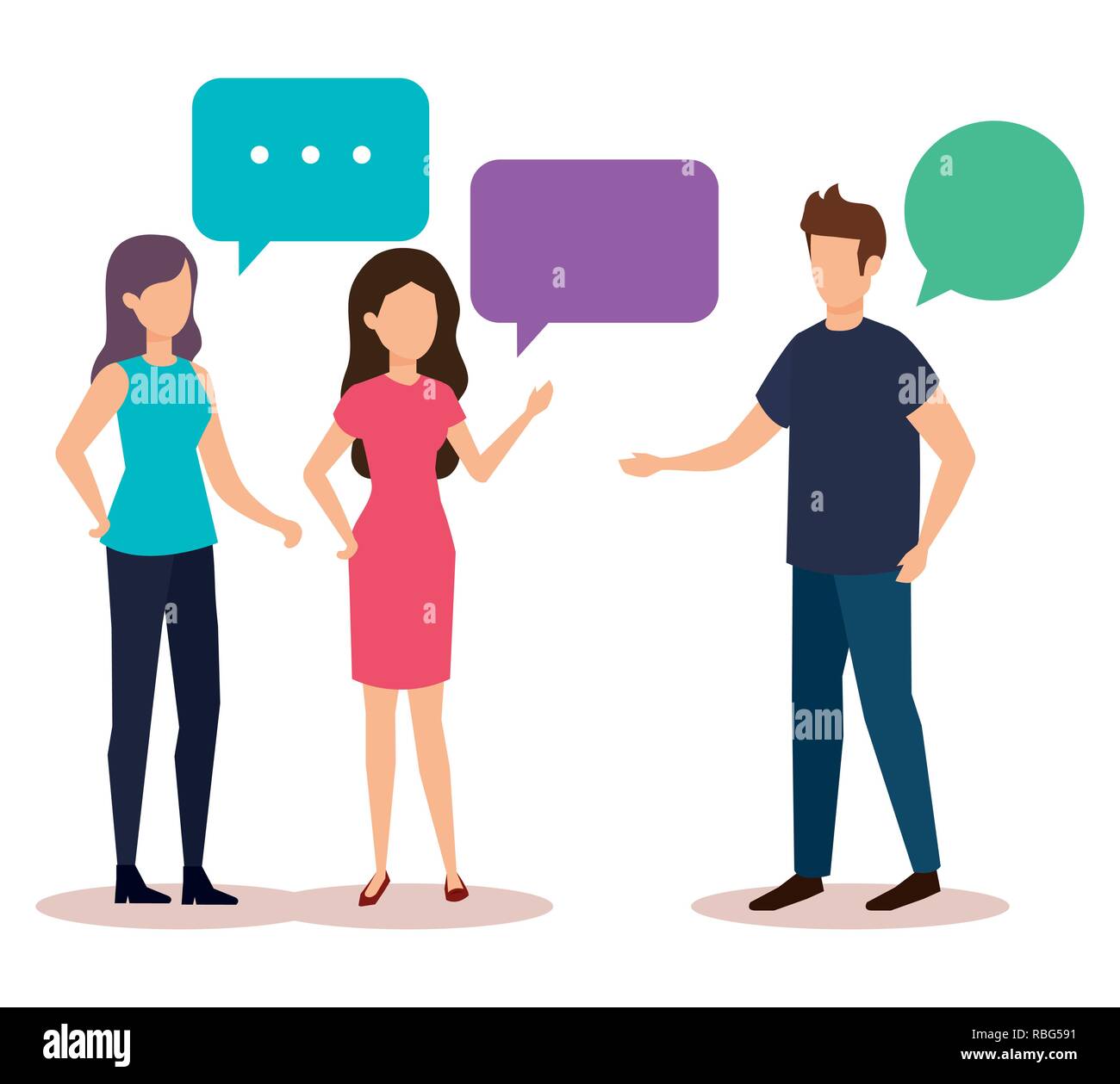 group of people with speech bubble characters Stock Vector Image & Art ...