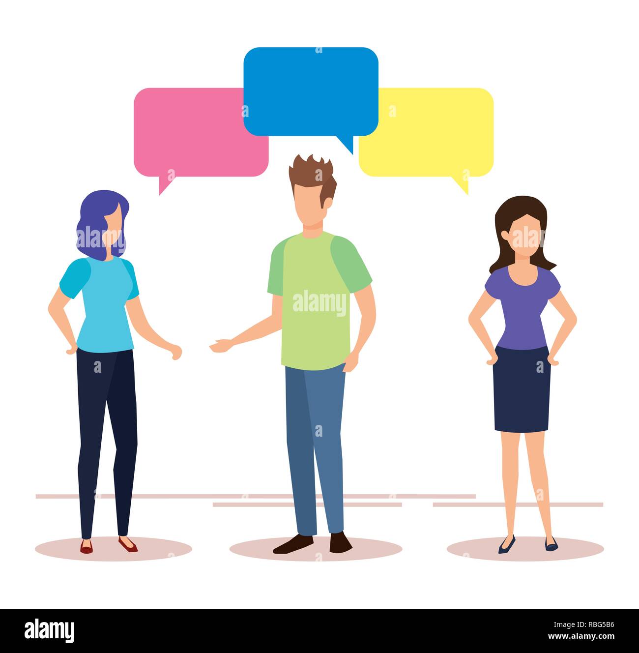 group of people with speech bubble characters Stock Vector Image & Art ...