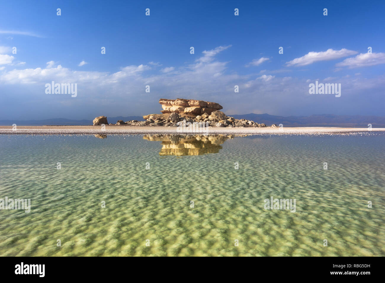 Sanduq Island, One of the smalls island of Urmia lake, placed in the ...