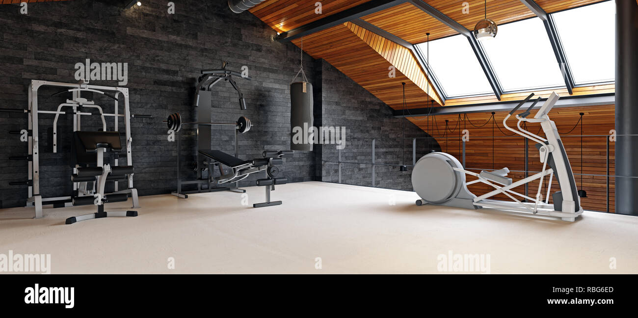 Modern house design with gym hi-res stock photography and images - Alamy