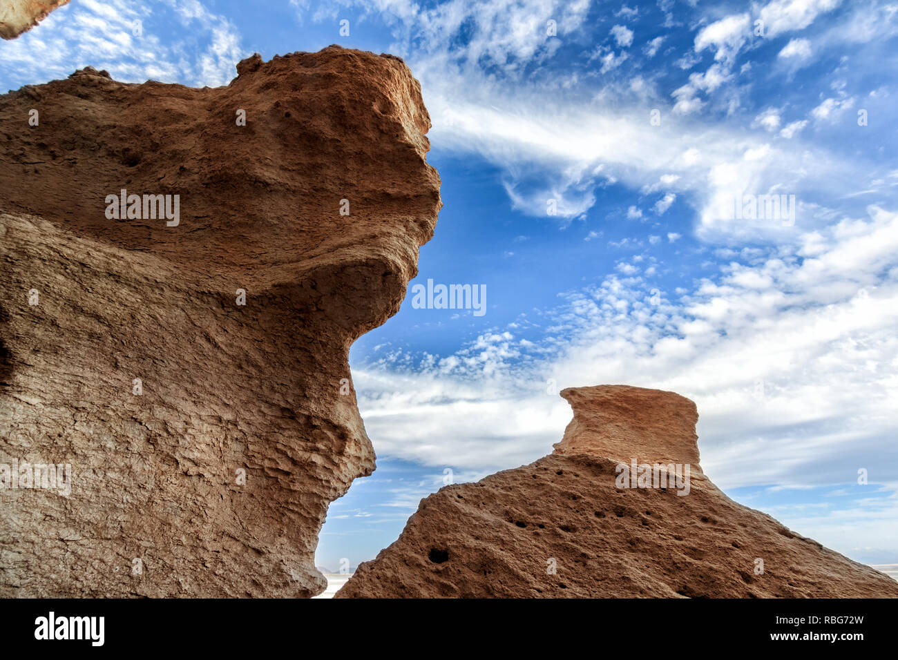 Cliffs near the shores of Lake Urmia, West Azerbaijan province, Iran ...
