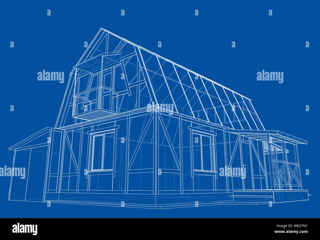 House sketch. Vector rendering of 3d Stock Vector Image & Art - Alamy
