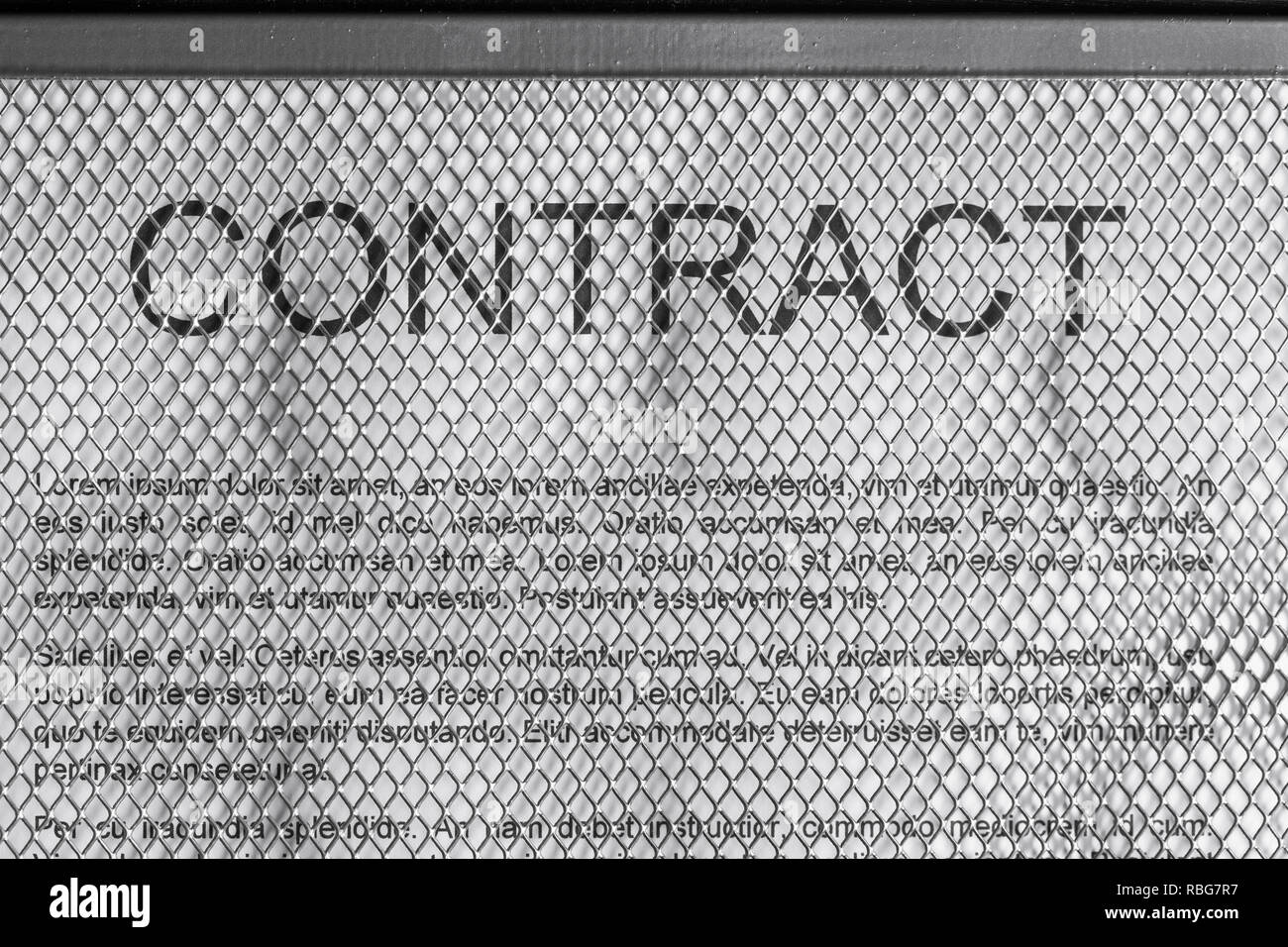 metal mesh is on contract. Can be used as business background Stock ...