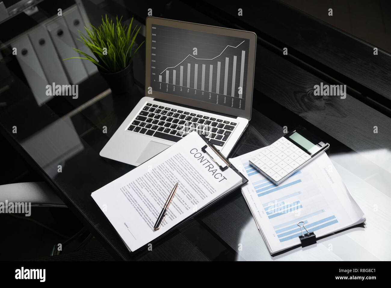 Office life, paperwork, client contract, business agreement concept ...