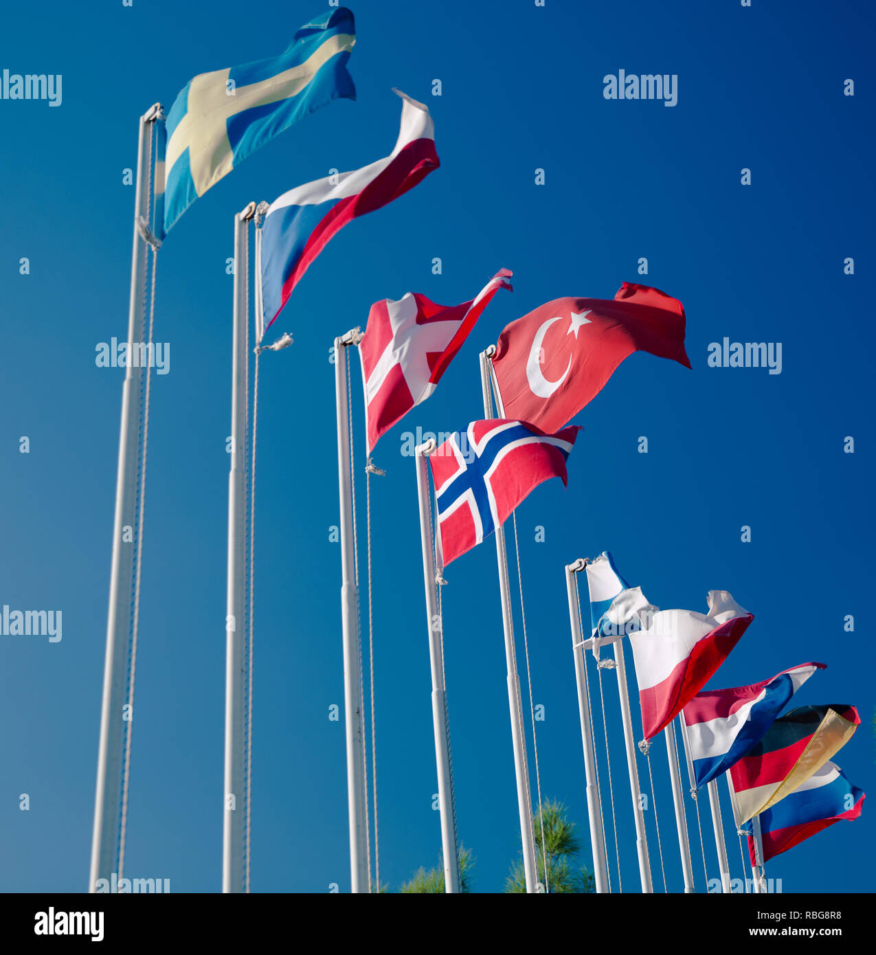Flags on the flagpole Stock Photo - Alamy