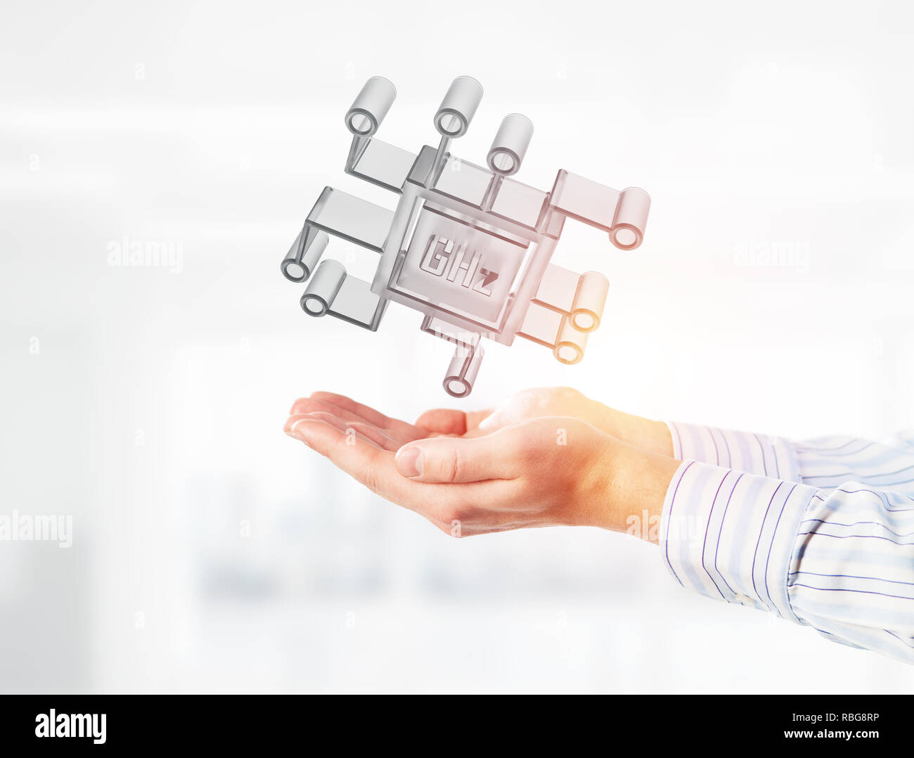 Computing and innovation concept with chip icon. Mixed media Stock ...