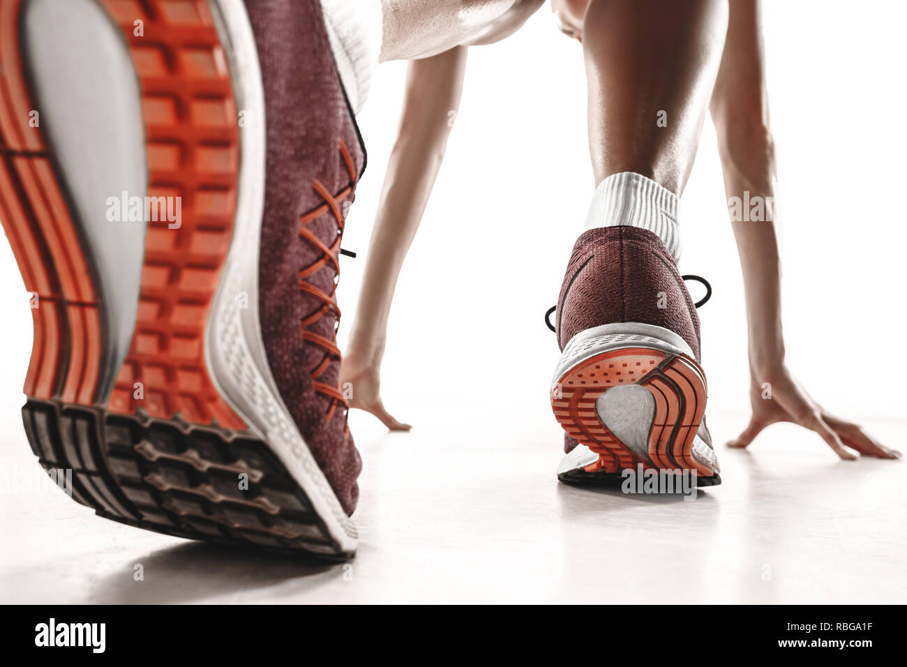 Female Sprinter Starting Block High Resolution Stock Photography and ...