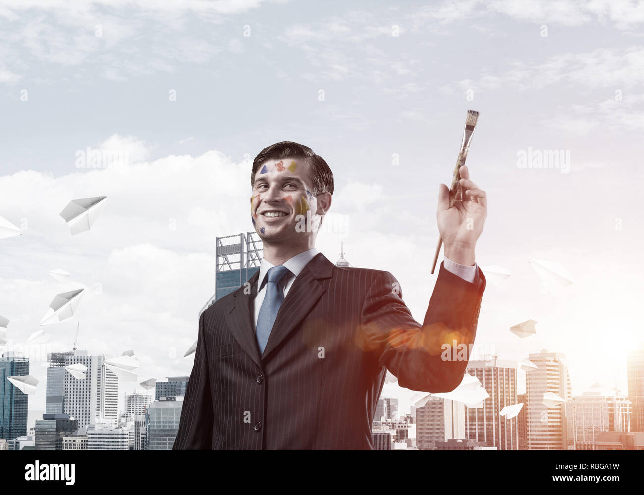 Inspiration of young creative businessman Stock Photo - Alamy