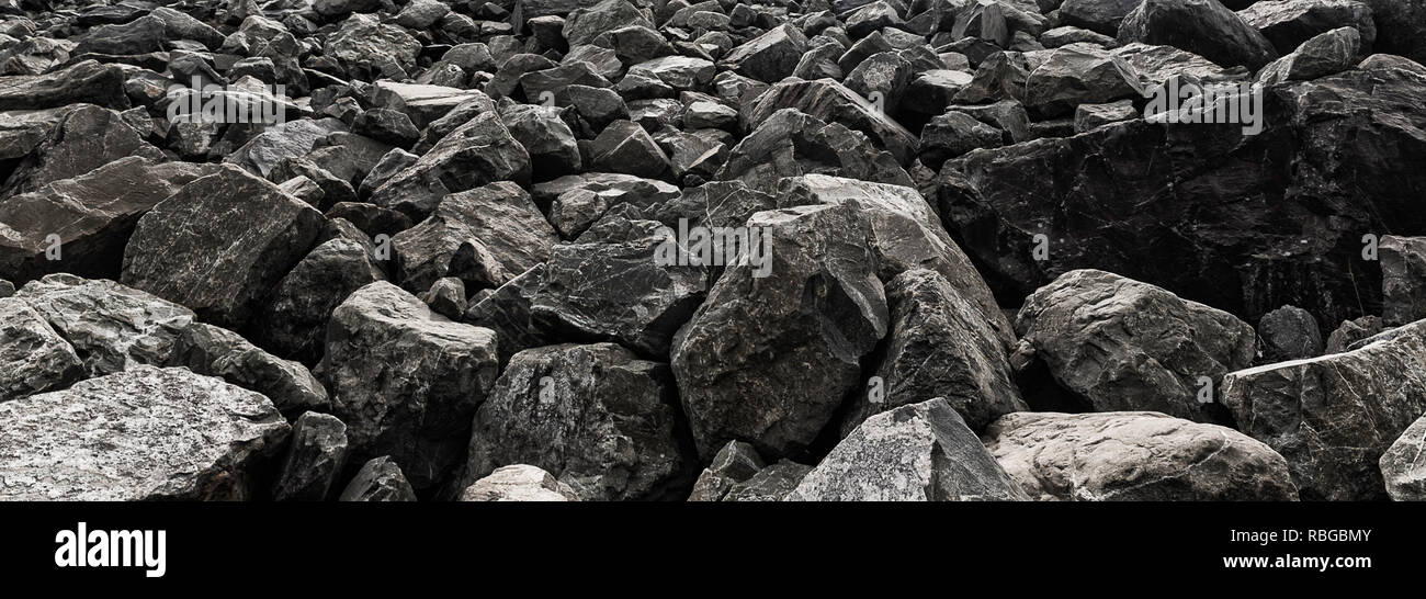 Dark grey rocky stones panoramic texture image Stock Photo - Alamy